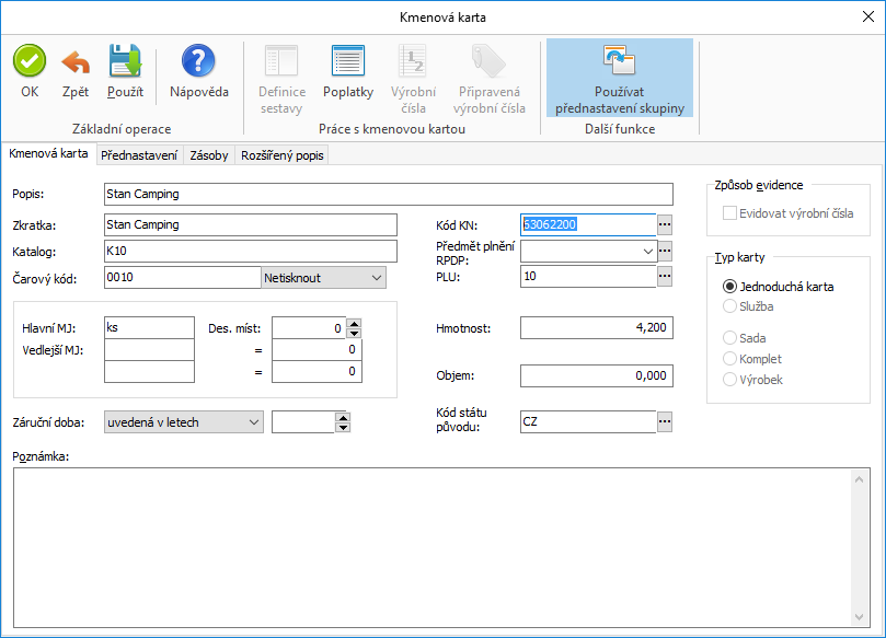 Vzorový příklad: Intrastat | Money